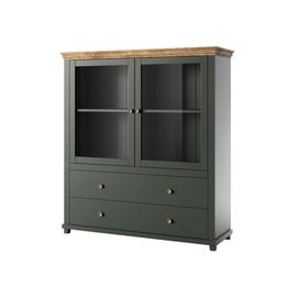 GESCHIRRSCHRANK Martin Gr&uuml;n und Holz