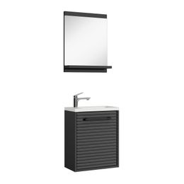 Badplaats G&Auml;STE-WC-M&Ouml;BELSET Etna 3 Teile Schwarz Matt - 40 x 22 x 52 cm