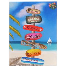 MCW &Ouml;LGEM&Auml;LDE STRA&szlig;ENSCHILD HANDGEMALT Mehrfarbig
