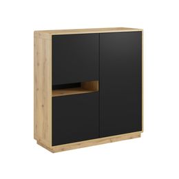 SIDEBOARD Raven Mattschwarz und Holz