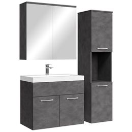 Badplaats BADM&Ouml;BEL-SET Montreal 4 Teile Spiegelschrank Dunkel Grau - 60 x 35 x 51 cm