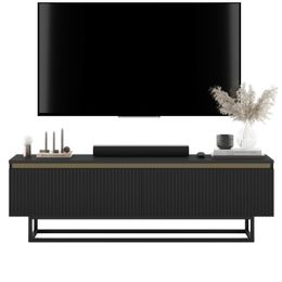 TV-SCHRANK Selene Schwarz Matt mit Metallrahmen 140 cm