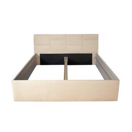 Halmon Schlafkomfort Betten POLSTERBETT Damas Beige 160 x 200 x 40 cm Mit hochwertiger Matratze H3 (bis 120 kg) und Lattenrost