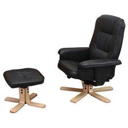 MCW RELAXSESSEL MIT HOCKER Schwarz