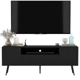 TV-SCHRANK Elpis Schwarz Matt mit Metallbeine Glamour 150 cm