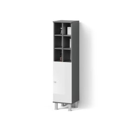 MIDISCHRANK Fucino Wei&szlig; Hochglanz 30 x 130.6 cm gro&szlig;e T&uuml;r
