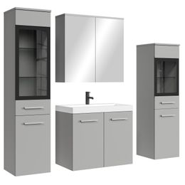 Badplaats BADM&Ouml;BEL-SET Mirano 5 Teile Grau Matt - 60 x 35 x 51 cm