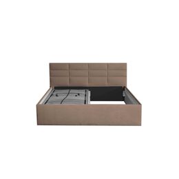 Halmon Schlafkomfort Betten POLSTERBETT Athena Sahara 200 x 200 x 40 cm Stauraum ohne hydraulische Funktion Mit hochwertiger Matratze H3 (bis 120 kg) und Lattenrost