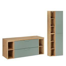 WASCHTISCHUNTERSCHRANK 120.6cm Oria 2er-Set Gr&uuml;n