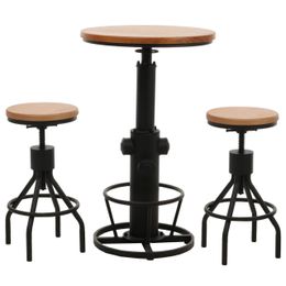 MCW SET BARTISCH + BARHOCKER Kiefer Dekor 3er-Set