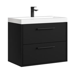 Badplaats BADM&Ouml;BEL-SET Florence 2 Teile Schwarz Matt - 60 x 35 x 51 cm