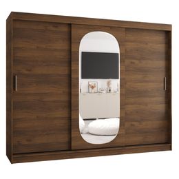SCHIEBET&Uuml;RENSCHRANK mit Spiegel ROYAL 200/250/62 3-t&uuml;rig