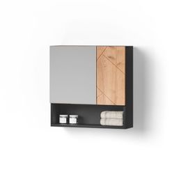 BADSPIEGELSCHRANK Ronco Goldkraft Eiche/Anthrazit 54 x 55 cm