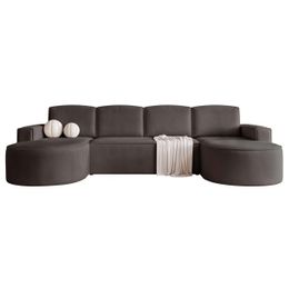 WOHNLANDSCHAFT U-Form mit Schlaffunktion, Schwarz