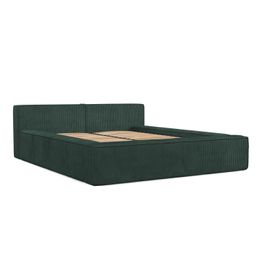 POLSTERBETT Casto mit Stauraum 160/200 cm Gr&uuml;n im Poso Stoff