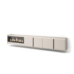 LOWBOARD, Beige, 315/35/50cm, Kamin mit Feuereffekt XXL