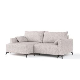 ECKSOFA NUVIO mit Schlaffunktion Beige im Neve Stoff