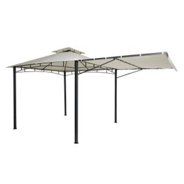 MCW PERGOLA STAHL + SEITENWAND Cremewei&szlig;