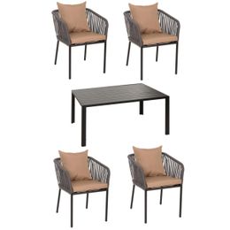 MCW GARTENGARNITUR Anthrazit, Taupe 5-teilig-Set