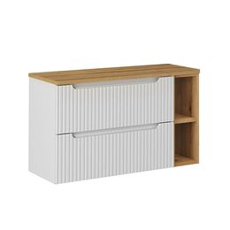 WASCHTISCHUNTERSCHRANK 100.4cm Riva Wei&szlig; und Holz