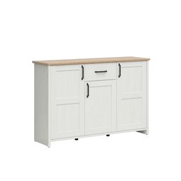 SIDEBOARD Aksel Wei&szlig; und Holz