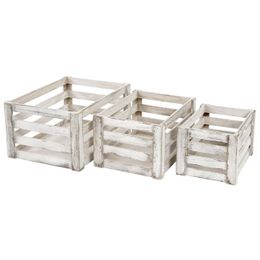 MCW HOLZKISTE 3ER-SET Wei&szlig; 3er-Set-Set