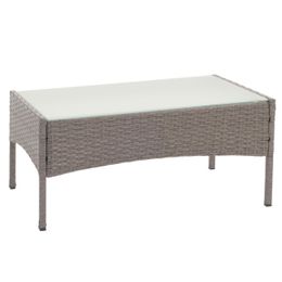 MCW POLY-RATTAN GARTENTISCH rechteck Grau