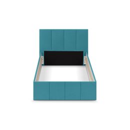 Halmon Schlafkomfort Betten POLSTERBETT Dalas Blau 140 x 200 x 40 cm Stauraum Ohne Matratze und Lattenrost