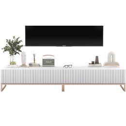 TV-LOWBOARD 2-er Set Elpis Wei&szlig; Matt Glamour 110 cm
