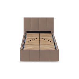Halmon Schlafkomfort Betten POLSTERBETT Dalas Sahara 120 x 200 x 40 cm Stauraum Mit hochwertiger Matratze H3 (bis 120 kg) und Lattenrost