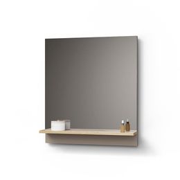 BADSPIEGEL Timavo Greige 60 x 67 cm mit Regal