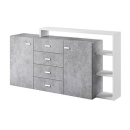 SIDEBOARD Ilyes Wei&szlig; und Beton