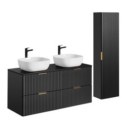 BADM&Ouml;BEL 120.8cm Adriel 2er-Set Mattschwarz