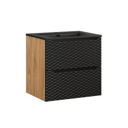 WASCHTISCH 60cm Elora Schwarz und Holz