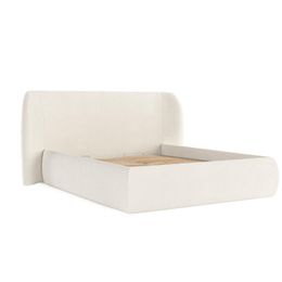 POLSTERBETT Bellano mit Stauraum 180/200 cm Wei&szlig; im Bubble Stoff