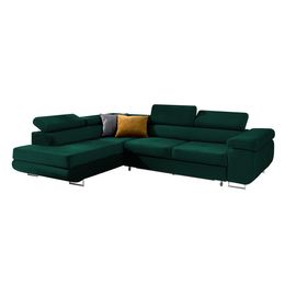 ECKSOFA Wilson 4 Sitzpl&auml;tze Tannengr&uuml;n