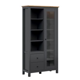 GESCHIRRSCHRANK Duck Anthrazitgrau und Holz