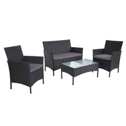 MCW POLY-RATTAN GARTEN-GARNITUR Anthrazit