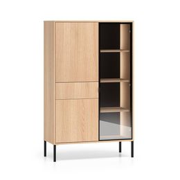 GESCHIRRSCHRANK Paige Holz und Schwarz