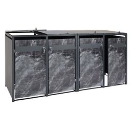 MCW 4ER M&Uuml;LLTONNENVERKLEIDUNG rechteckig Anthrazit, Marmor Schwarz Dekor