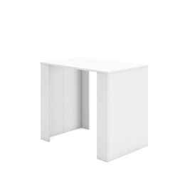 KONSOLENTISCH ausziehbar 58 bis 140cm, f&uuml;r 6 G&auml;ste, wei&szlig;, 90/58/77cm