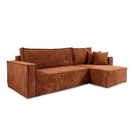 ECKSOFA Ezekiel 3 Sitzpl&auml;tze Terracotta