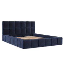POLSTERBETT Paros mit Stauraum 160/200 cm Marineblau im Terra NW Stoff