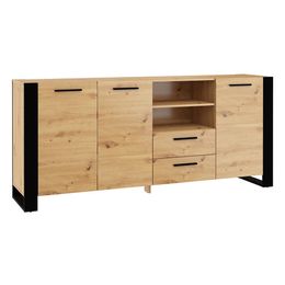 SIDEBOARD Nouka Holz und Schwarz
