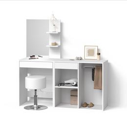 SCHMINKTISCH Nola Wei&szlig; 140 cm mit Hocker