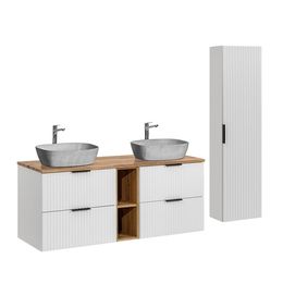 BADM&Ouml;BEL 140.8cm Adriel 2er-Set Wei&szlig;