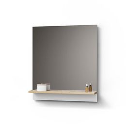 BADSPIEGEL Timavo Wei&szlig; 60 x 67 cm mit Regal