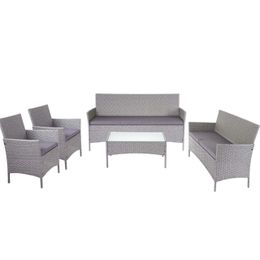 MCW POLY-RATTAN GARNITUR Grau