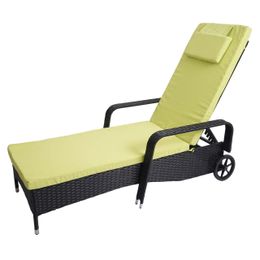 MCW POLY-RATTAN SONNENLIEGE Anthrazit, Hellgr&uuml;n