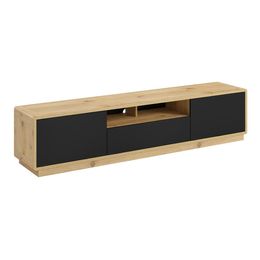 TV-M&Ouml;BEL Raven Mattschwarz und Holz